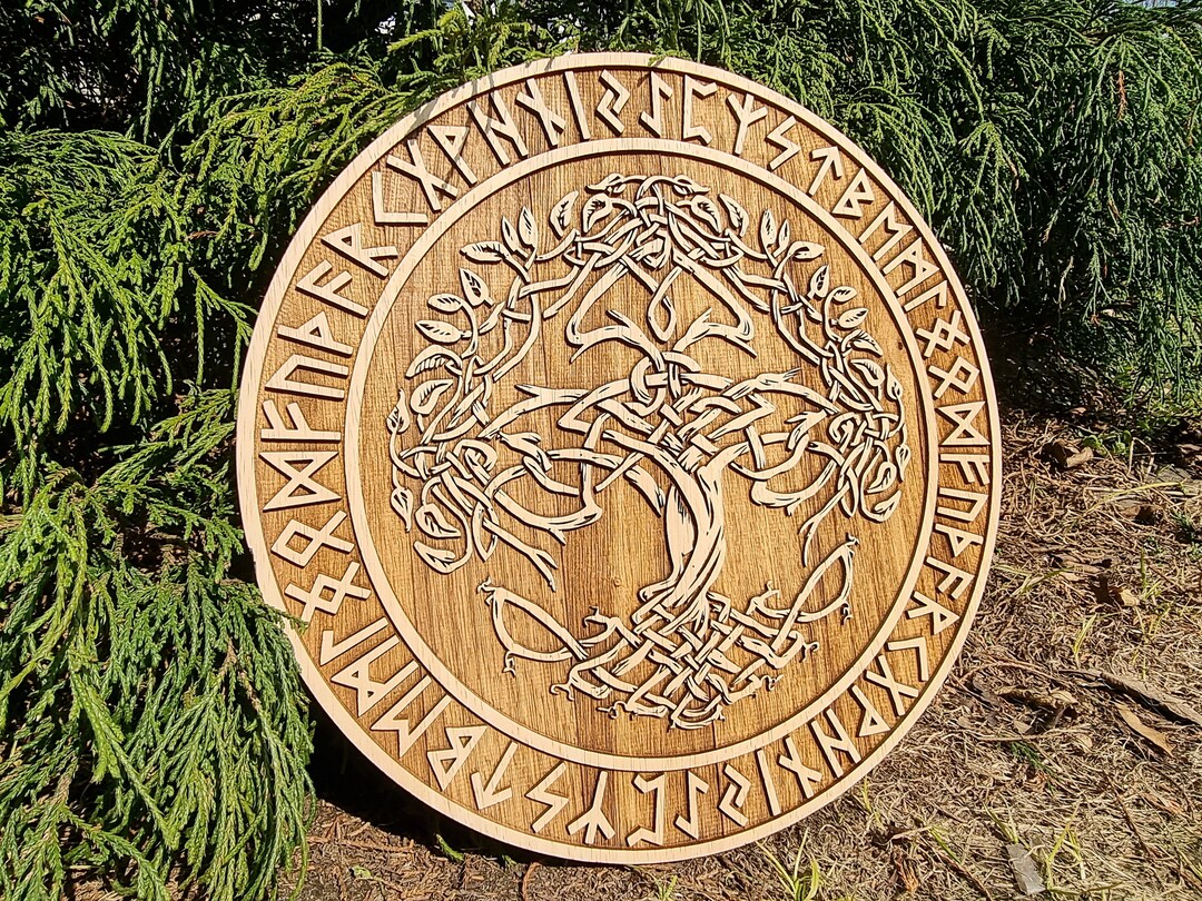 Wood Burned Yggdrasil Raw Styled, Tree of Life , Viking Mythology ...