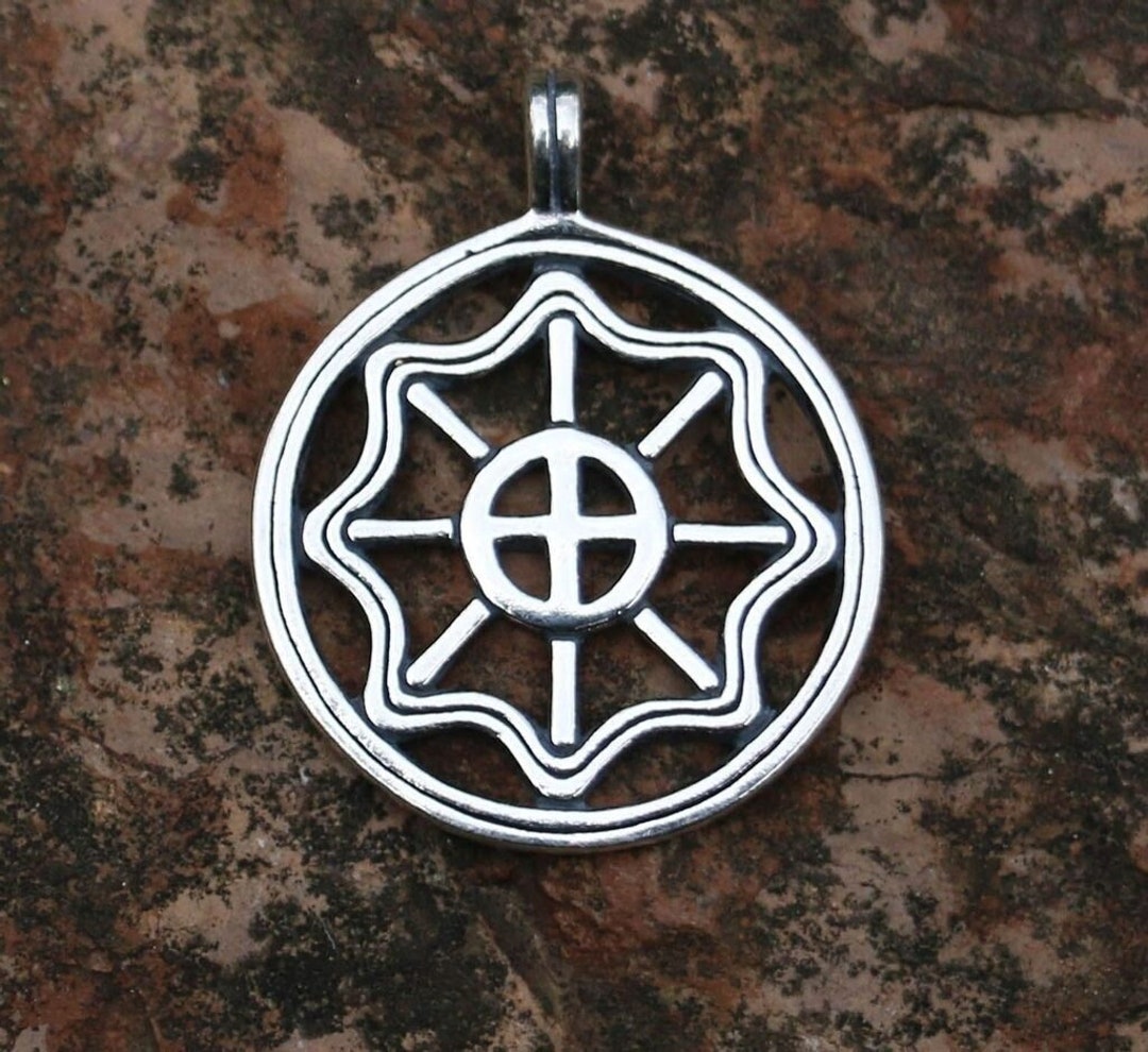 SLAVIC SUN SYMBOL, Historical Replica, Silver Pendant Medieval Historic ...