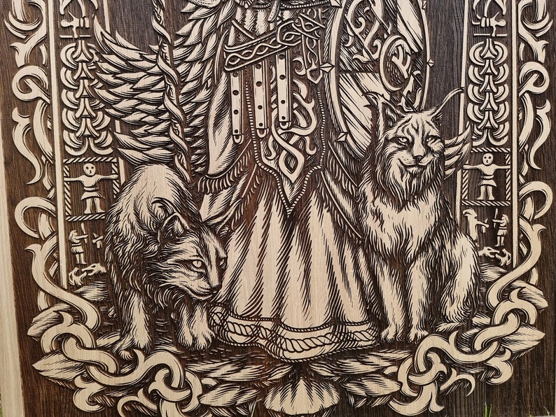 Woodburned Freya Wall Art / Pyrography Picture / Viking Wall - Etsy