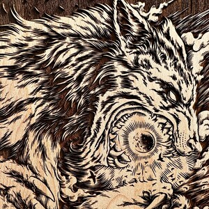 Norse Wolf Fenrir Eating the Sun the Beginning of Ragnarök Wooden Wall ...