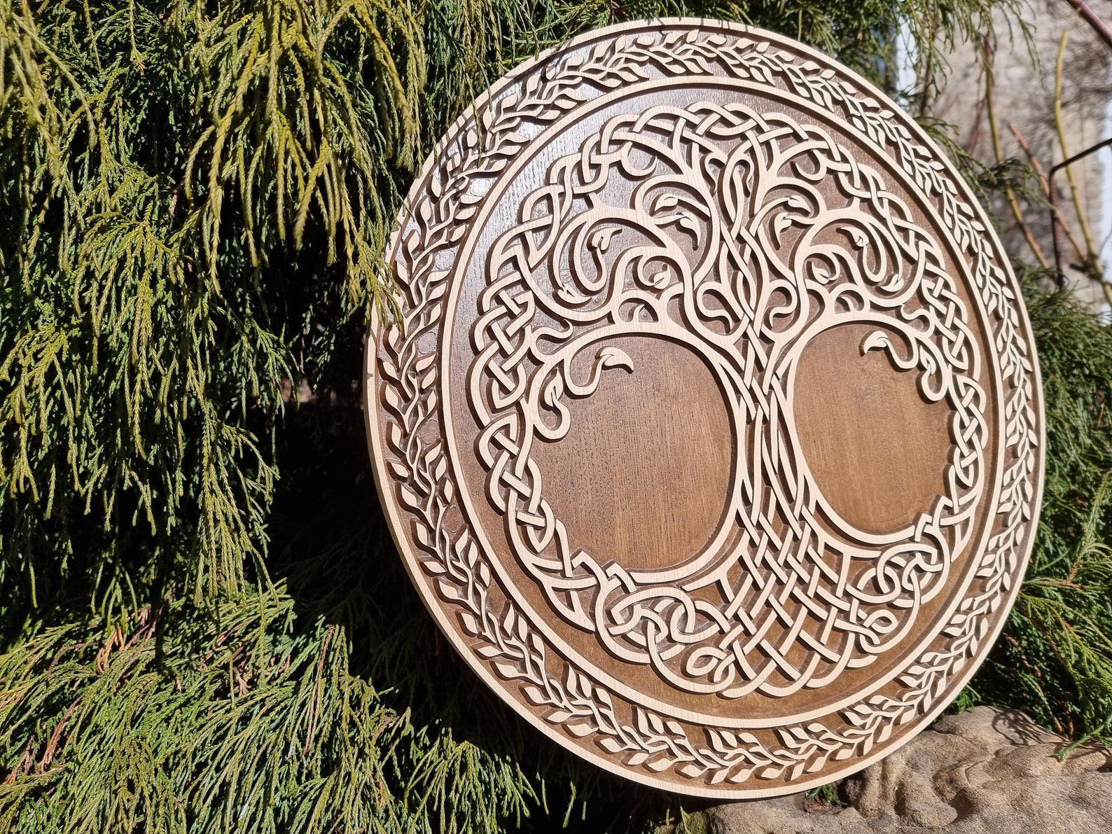 Viking Ash Tree of Life the Yggdrasil Finished With Brown Wax | Etsy