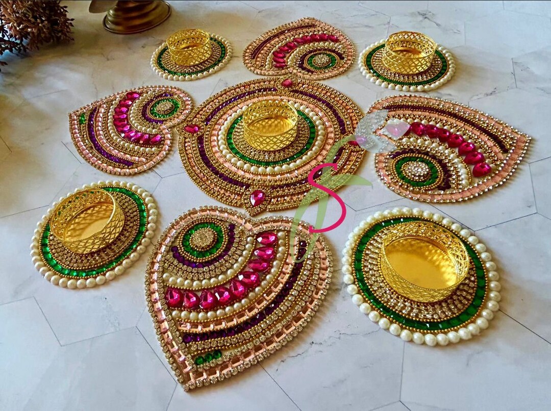 Colorful Diwali Rangoli Mat | Diwali Decor Diya Rangoli | Indian Diwali ...