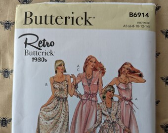 Butterick B6914 Sewing Pattern Misses Retro 80s Easy Sleeveless Dress ...