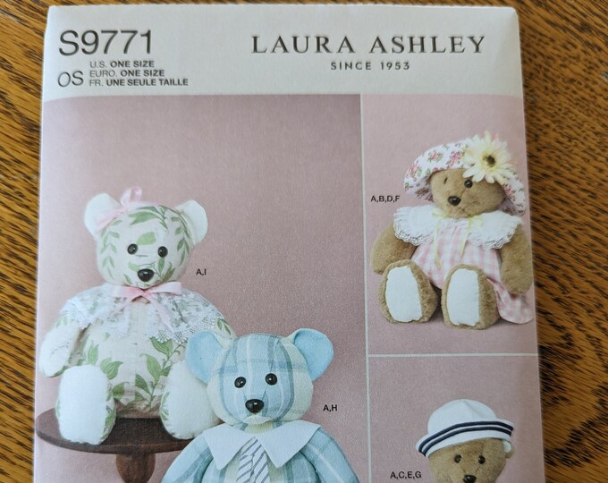 Laura Ashley Teddy Bear Pattern / Simplicity 9771 / S9771 / Quilted ...