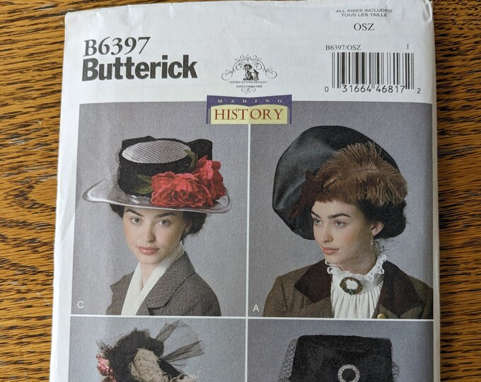 Historic Hat Pattern / Butterick B6397 / Victorian Hat Pattern ...