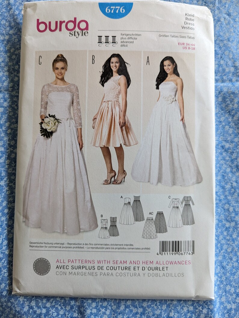 Burda 6776 / Wedding Dress Pattern / Prom Dress / Special - Etsy