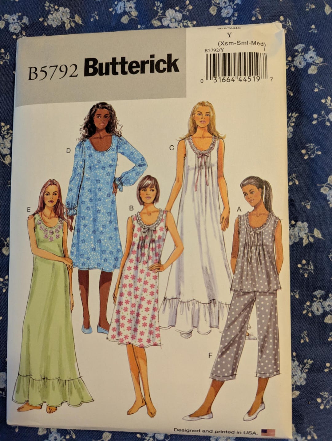 B5792/ Butterick 5792/ Camisole Top Pajama and Night Gowns Pattern - Etsy