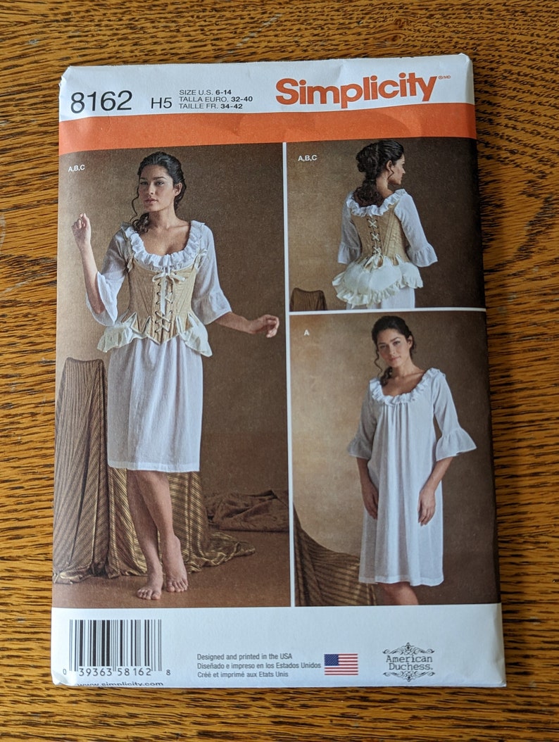 Simplicity 8162 / Outlander Corset Pattern / 18th Century Undergarments ...