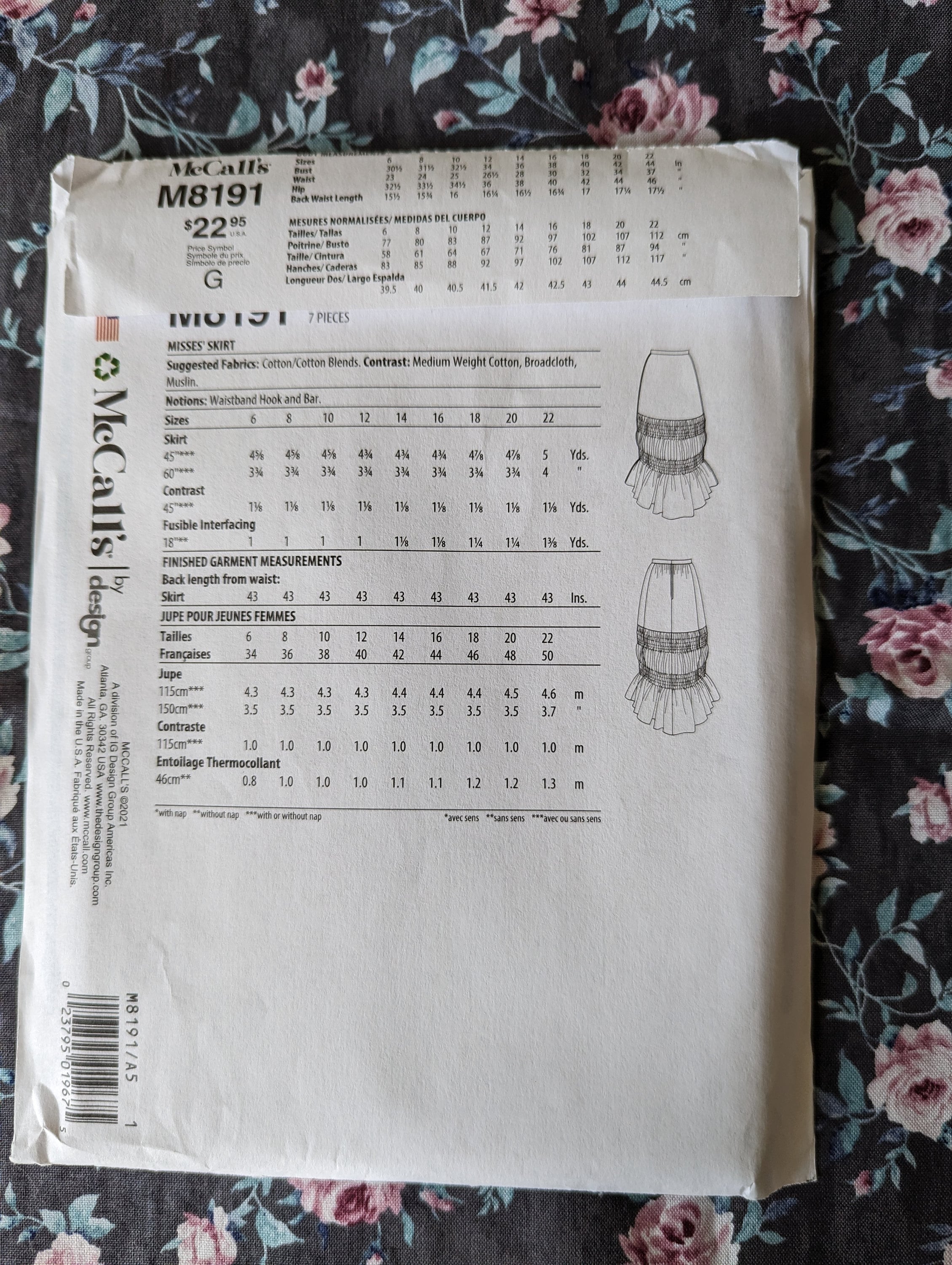 Mccall's 8191/ M8191/ Bustle Skirt Pattern/ Historical Skirt Pattern - Etsy