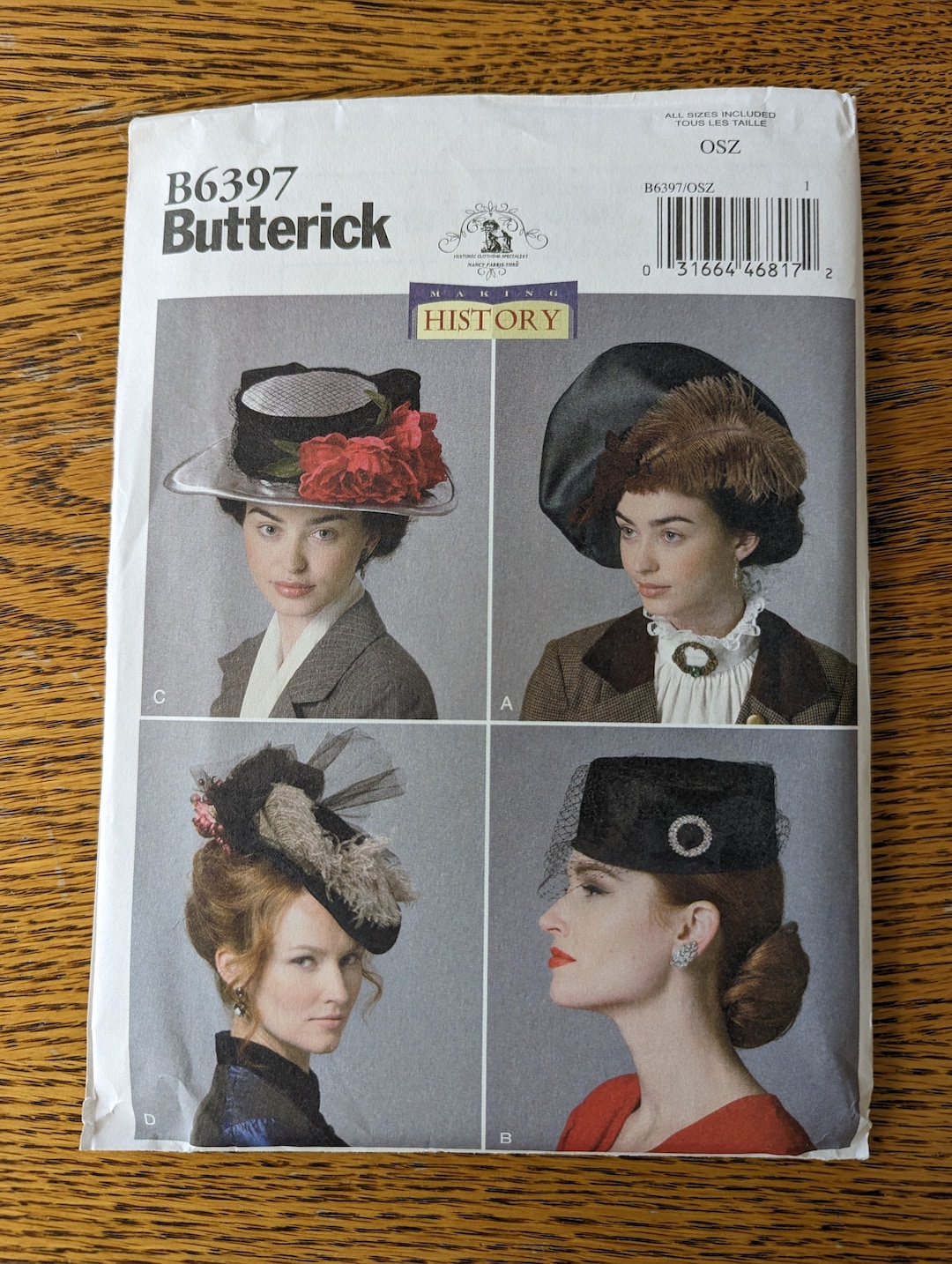 Historic Hat Pattern / Butterick B6397 / Victorian Hat Pattern ...