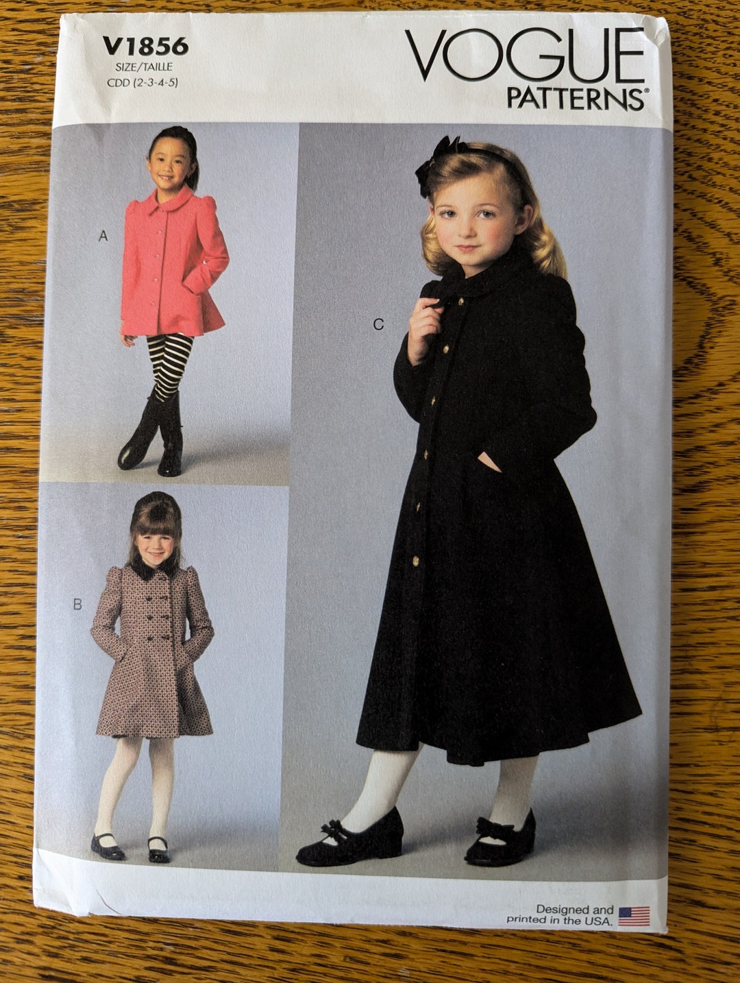 Vogue Little Girls Dress Coat Pattern #V1856/ Vogue 1856/vogue Little ...