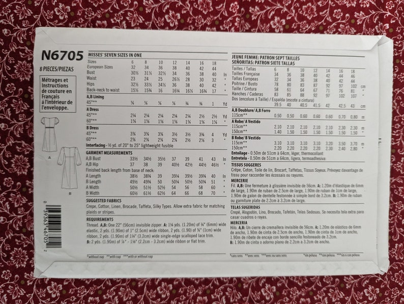 New Look Pattern N6705/ Pride and Prejudice Style Dress Pattern ...