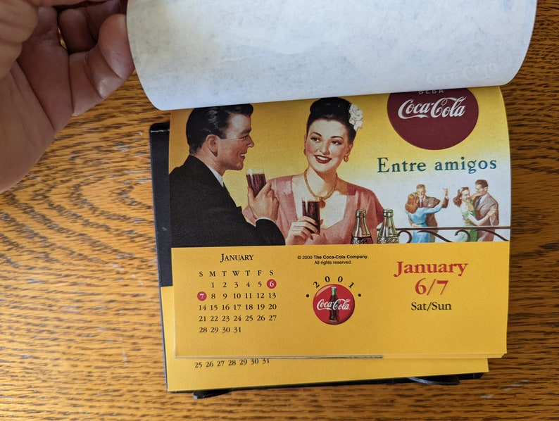 Coca Cola Vintage Desk Calendar From 2001 - Etsy