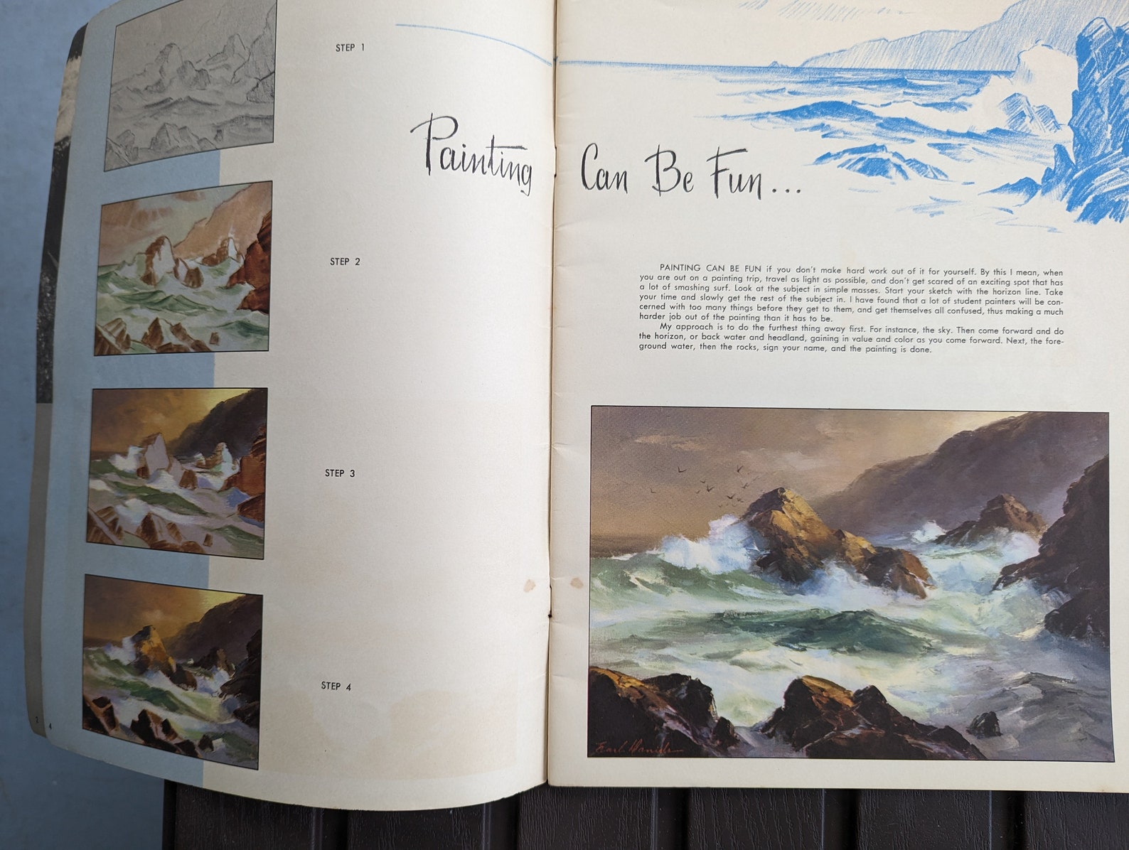 Walter Foster Vintage Art Book/ the Sea in Action by Earl Daniels ...