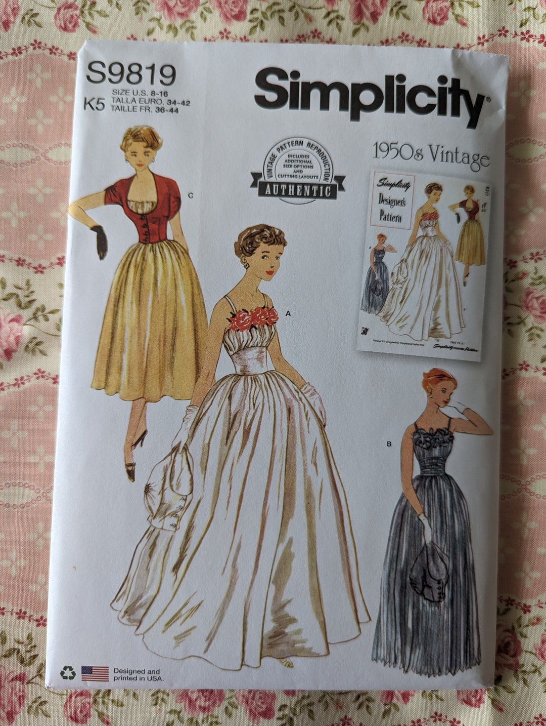 Simplicity 9819/ S9819 / 1950s Vintage Pattern Reproduction / Wedding ...