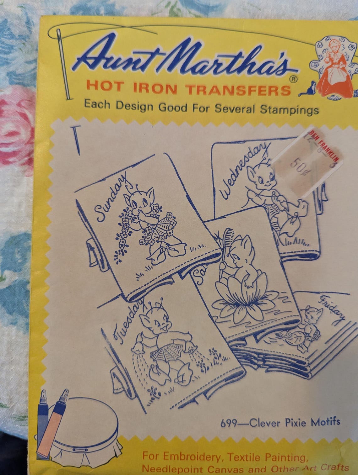 Pixie Iron on Transfer/ Aunt Martha's Iron on Tea Towel Transfers ...