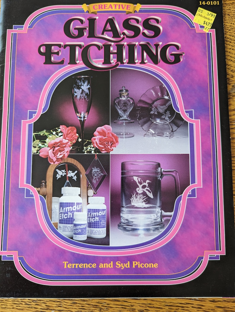 Creative Glass Etching Book / Vintage 1990s Craft Book / Glass Etching ...
