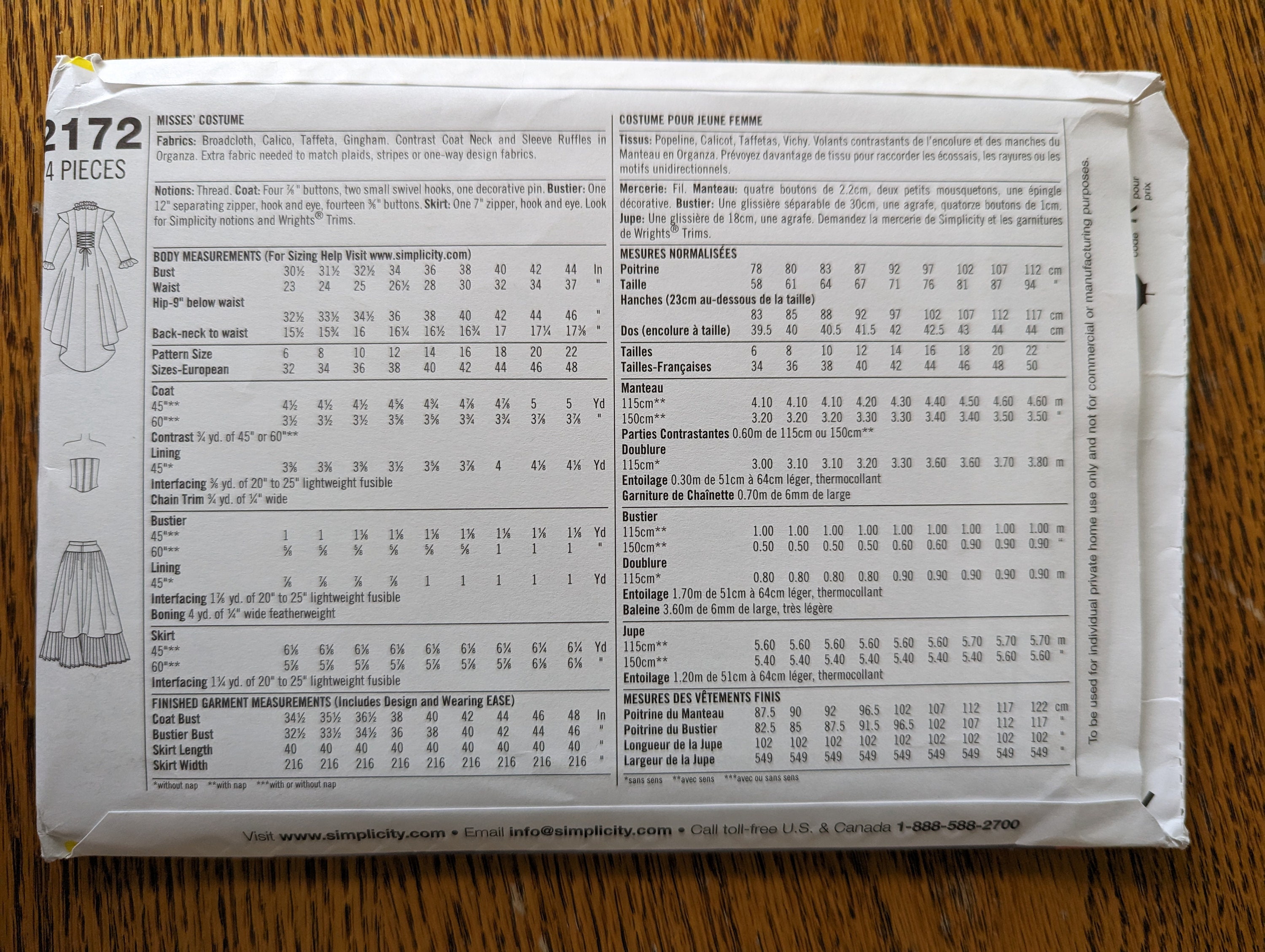 Steampunk Victorian Costume Pattern / Simplicity 2172 / S2172 - Etsy