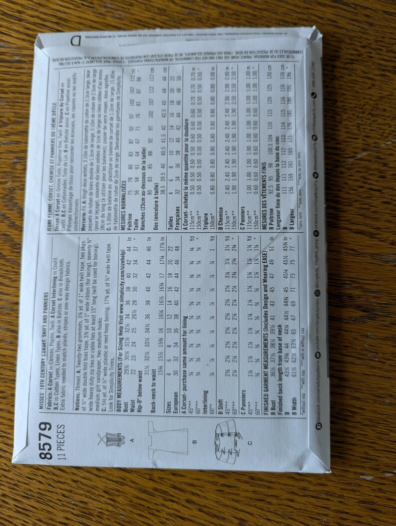 Corset Pattern Simplicity 1139 - Etsy