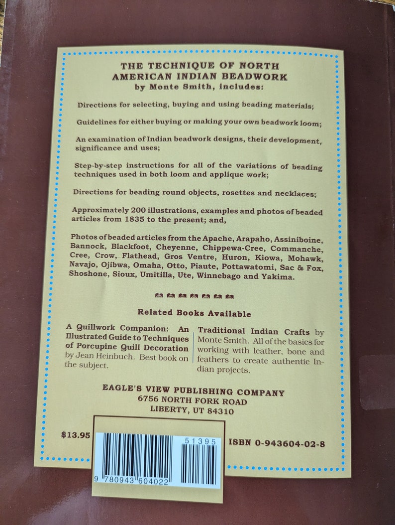 The Techniques of North American Indian Beadwork by Monte Smith/ Native ...