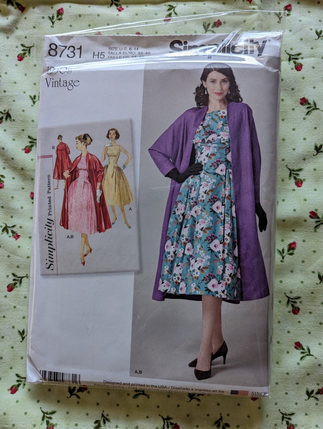 1950s Vintage Dress Pattern / Simplicity 8731/ Size 6-14/ 1950s Style ...