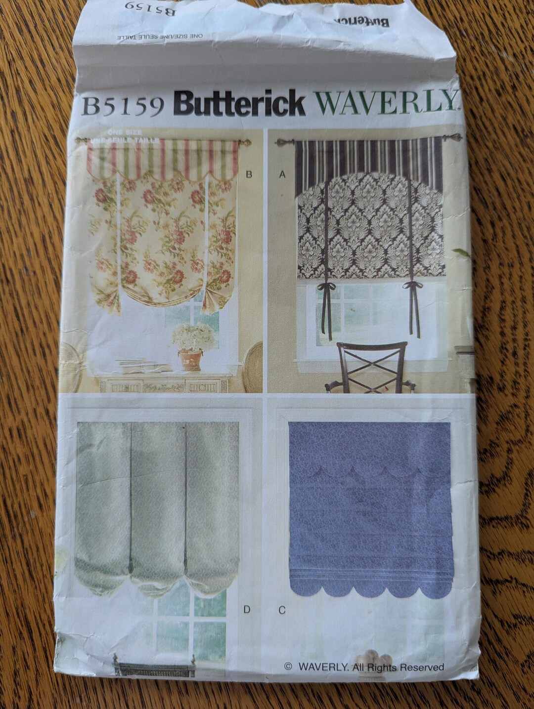 Butterick 5159/ Waverly Curtain Pattern/roman Shade and Balloons Shade ...