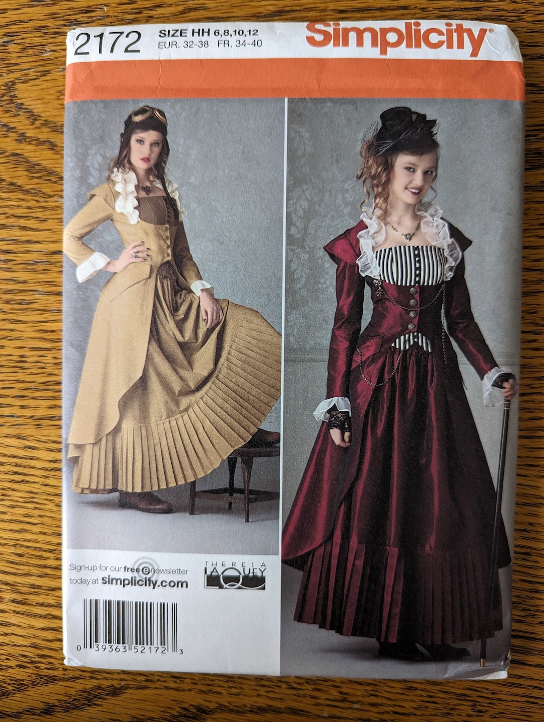 Steampunk Victorian Costume Pattern / Simplicity 2172 / S2172 / Victorian Corset Dress Pattern ...