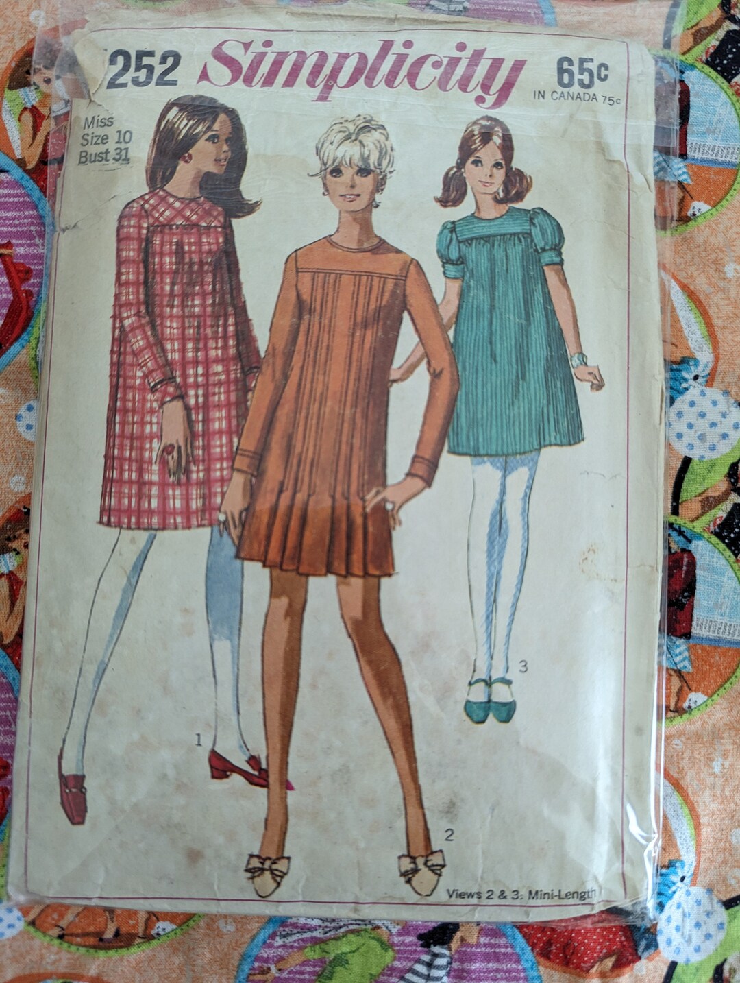 Simplicity 7252/ Vintage Yoke Dress. Pattern From 1967/vintage 1967 ...