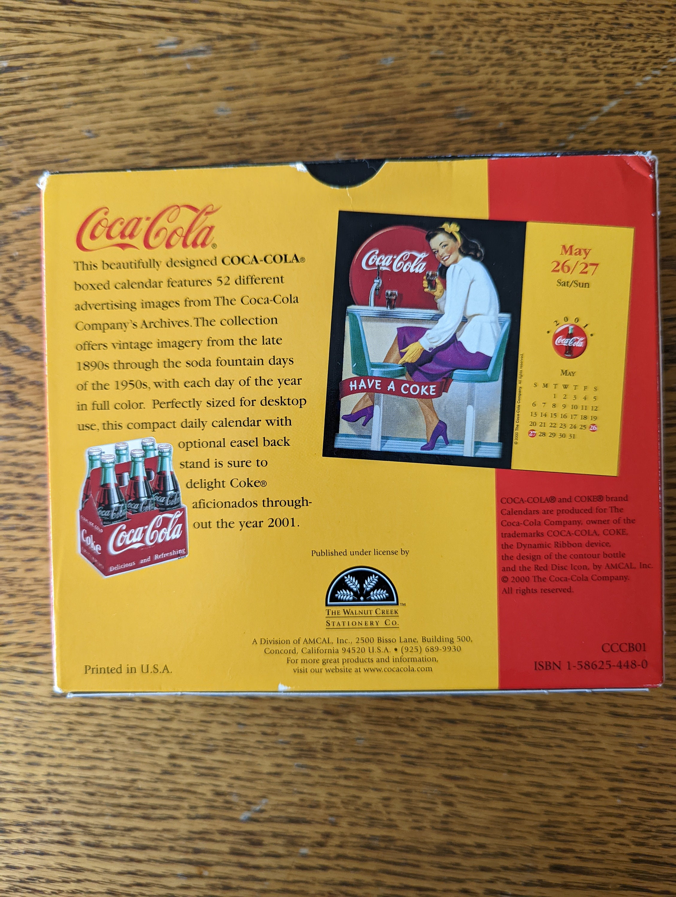 Coca Cola Vintage Desk Calendar From 2001 - Etsy