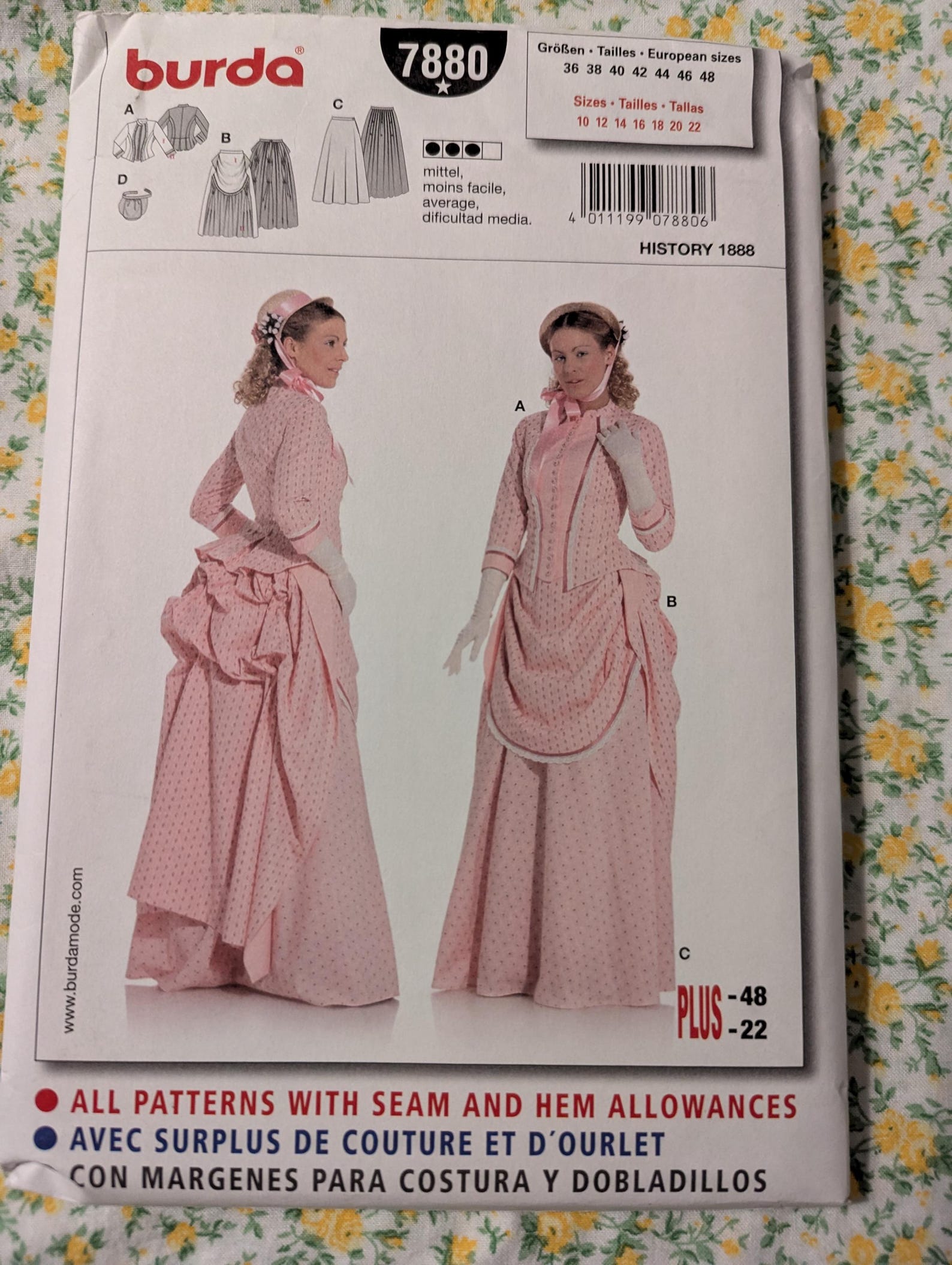 Burda 7880/ Victorian Costume/ Burda Costume Pattern/ Women's Size 10 ...