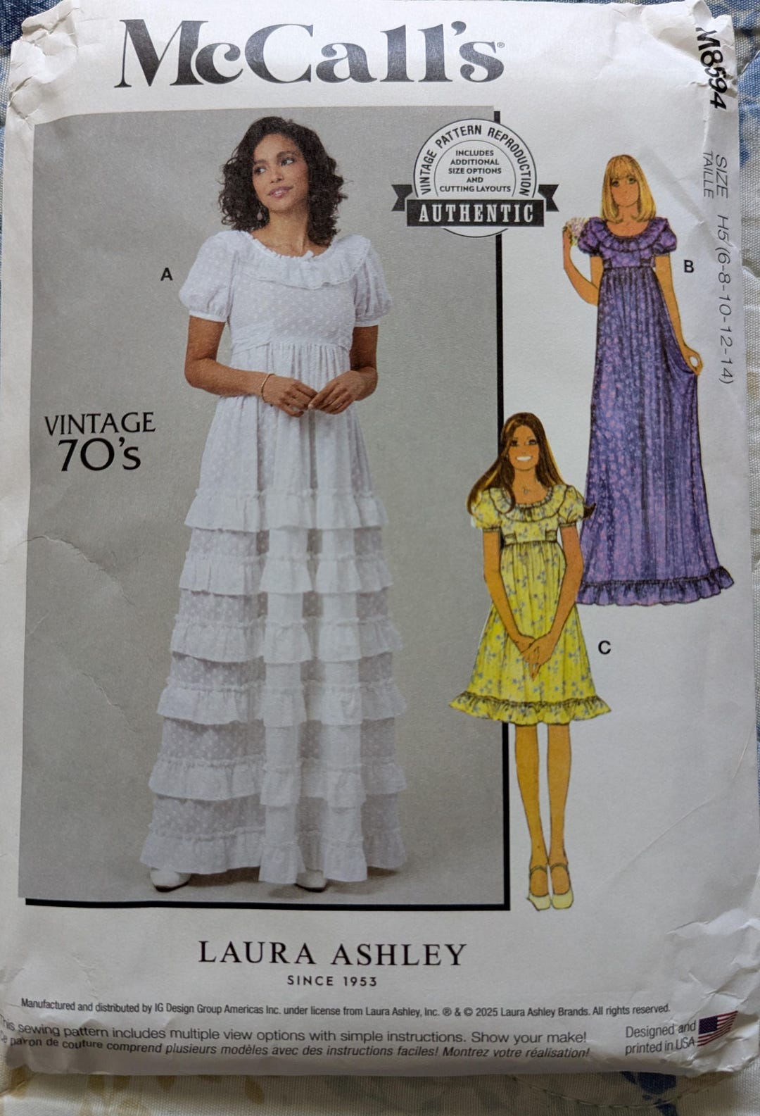 Mccalls 8594 Laura Ashleypattern/ 1980s Re-release/ Mccalls M8594 ...