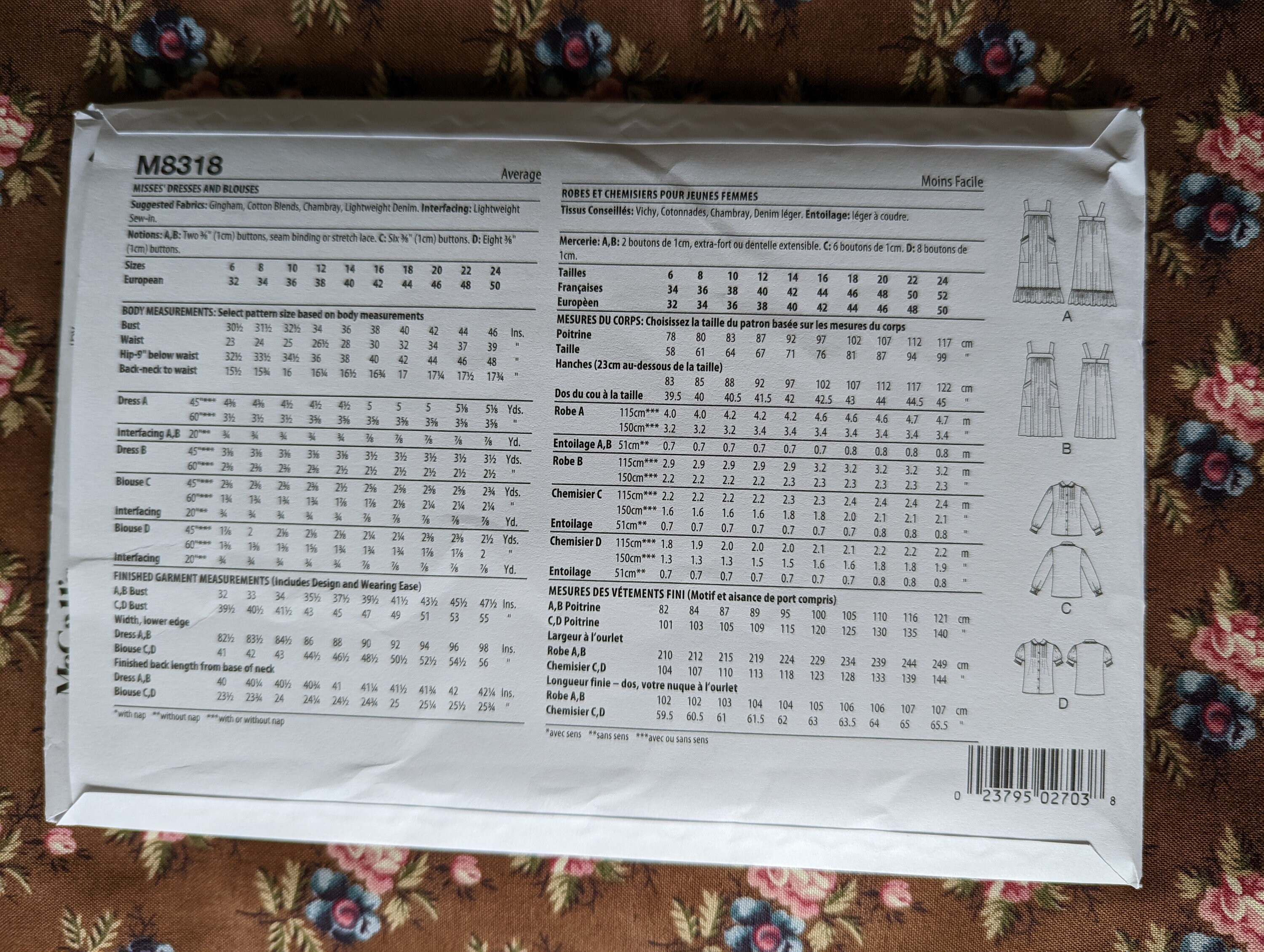 Laura Ashley Pattern M8318/ Laura Ashley Re-issue From 1980s/ Vintage ...