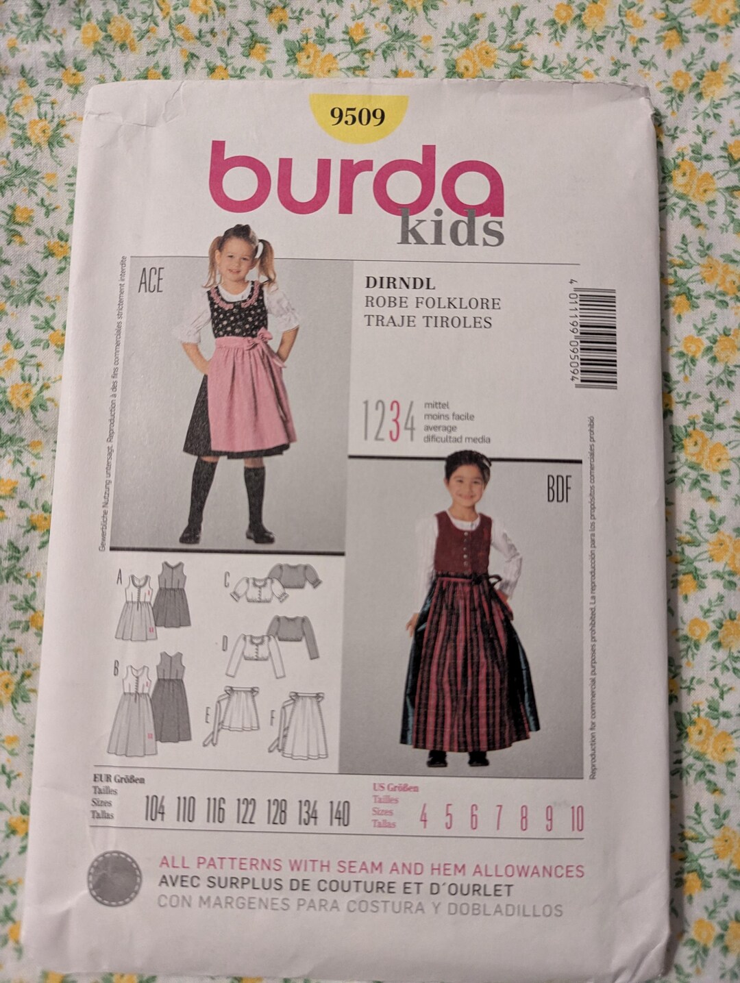 Burda Kids 9509/ Dirndl Folklore Pattern/ Octoberfest Costume - Etsy