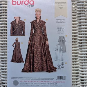 Burda 6398/ Medieval Dress Pattern/ Queen Dress Pattern/ Burda Style ...