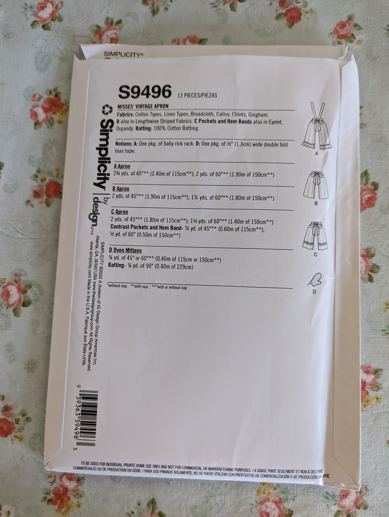 Simplicity S9496 1940s Vintage Pattern (new) - Etsy