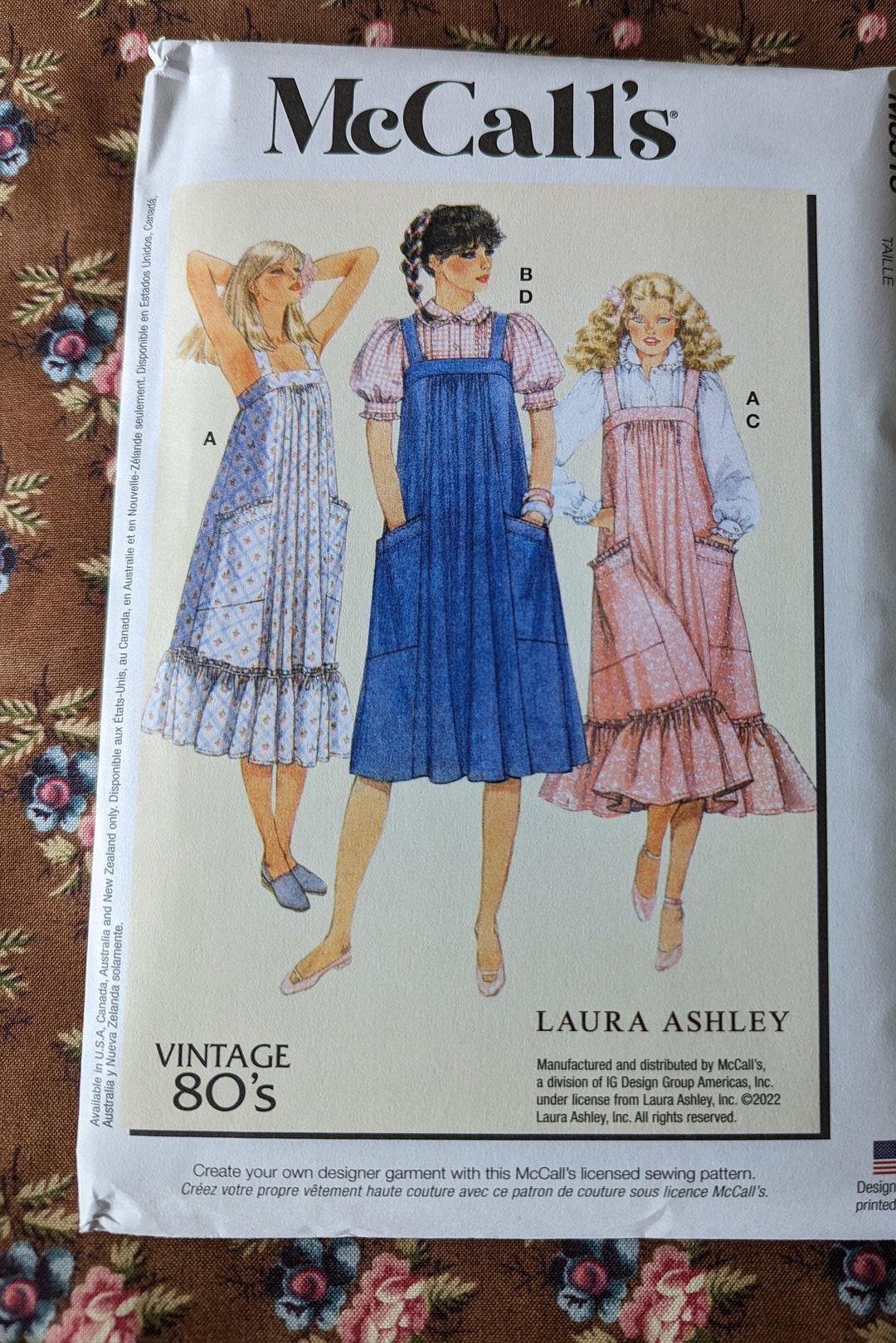 Laura Ashley Pattern M8318/ Laura Ashley Re-issue From 1980s/ Vintage ...