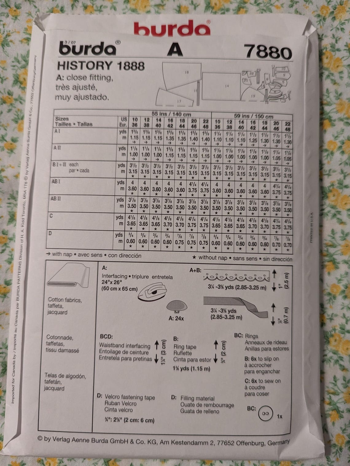 Burda 7880/ Victorian Costume/ Burda Costume Pattern/ Women's Size 10 ...