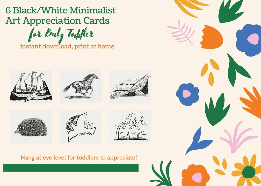 Montessori Art Appreciation Toddler Baby Black White Nature-inspired ...