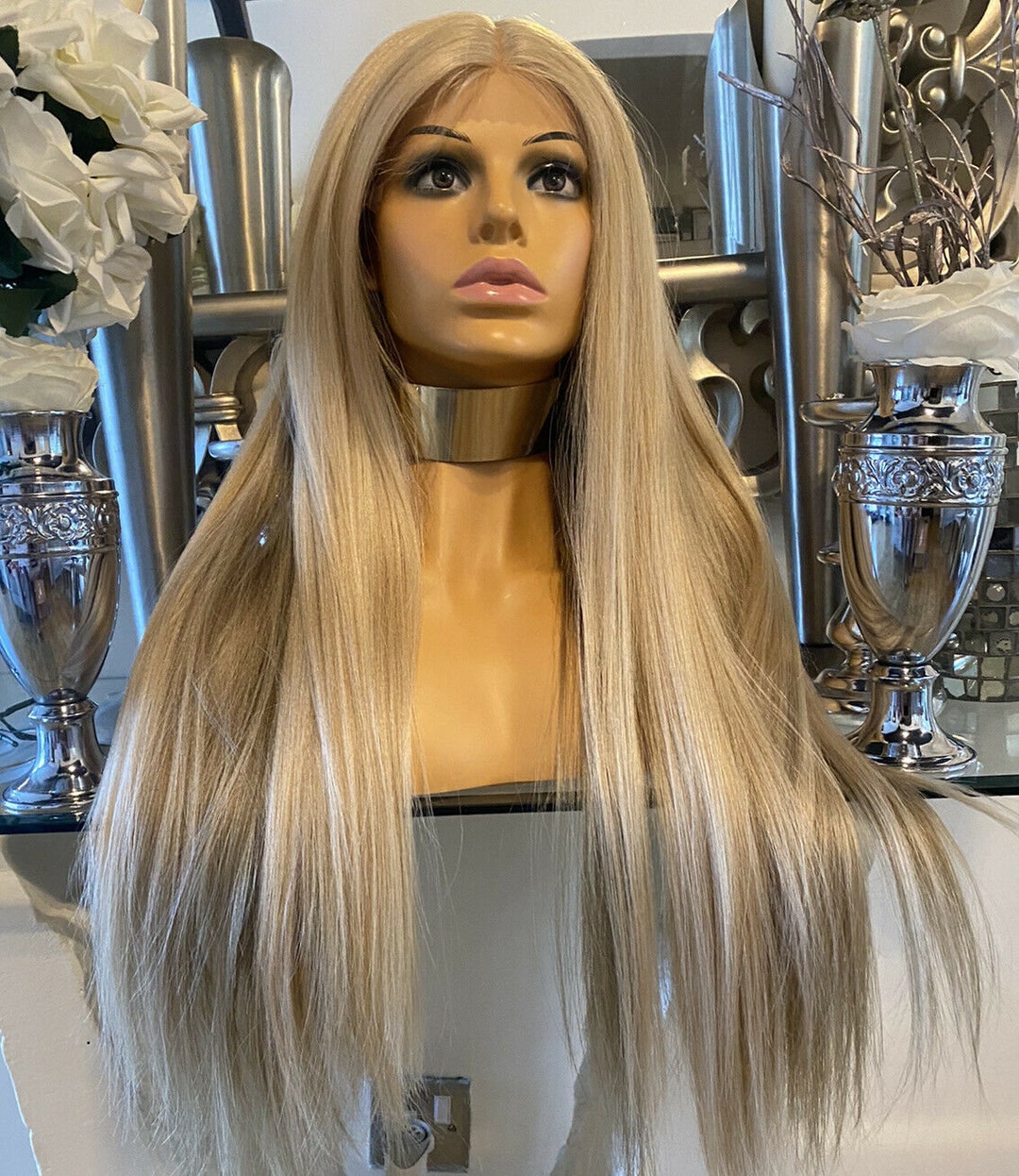 Blonde Lace Front Wig 2 Tone Wig Centre Part Wig Natural Density - Etsy