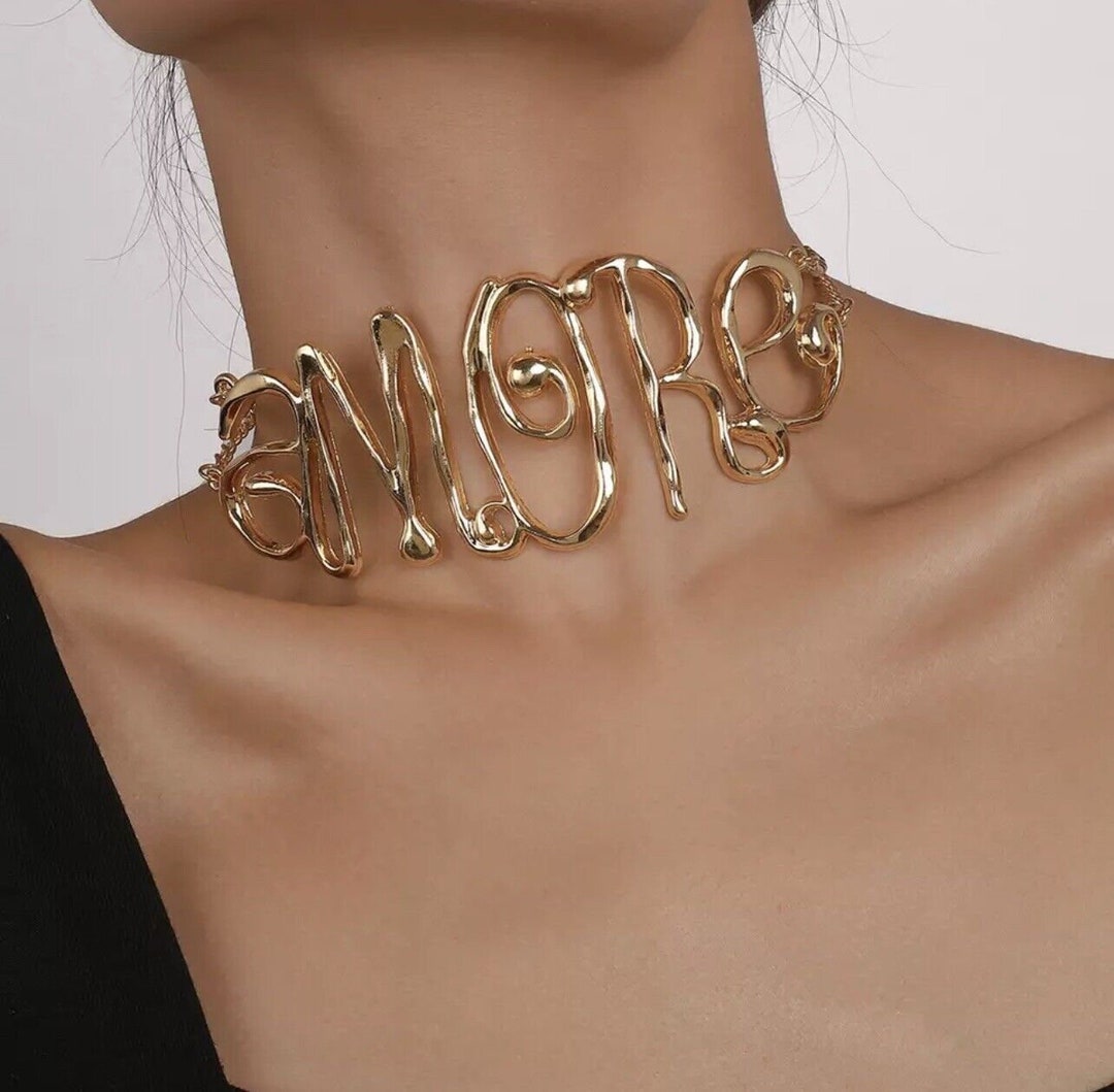 Womens Choker Sexy Gold Amour Choker Gold Collar EYE CATCHING Chocker ...