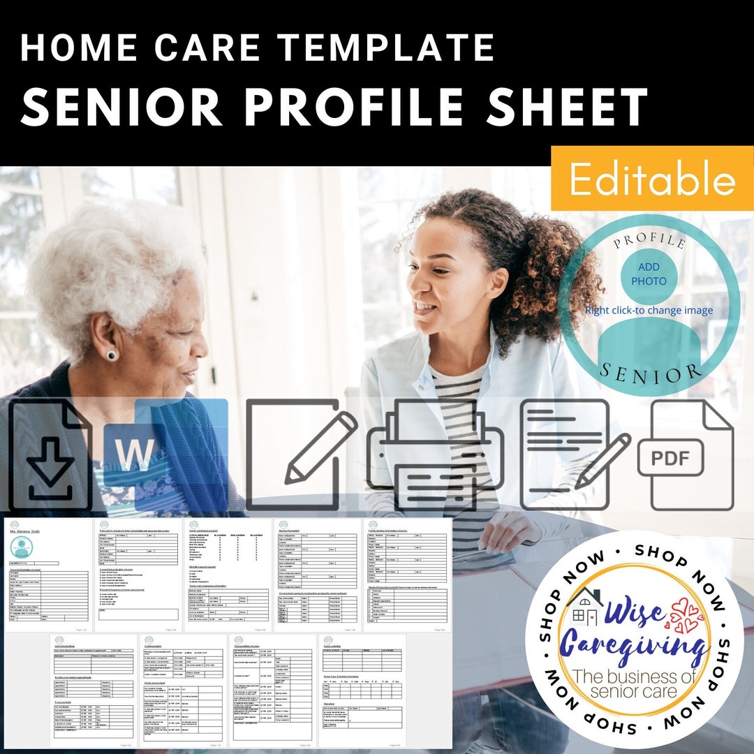 Senior Profile Sheet Form, Medical Contacts, Allergy List, Emergency ...