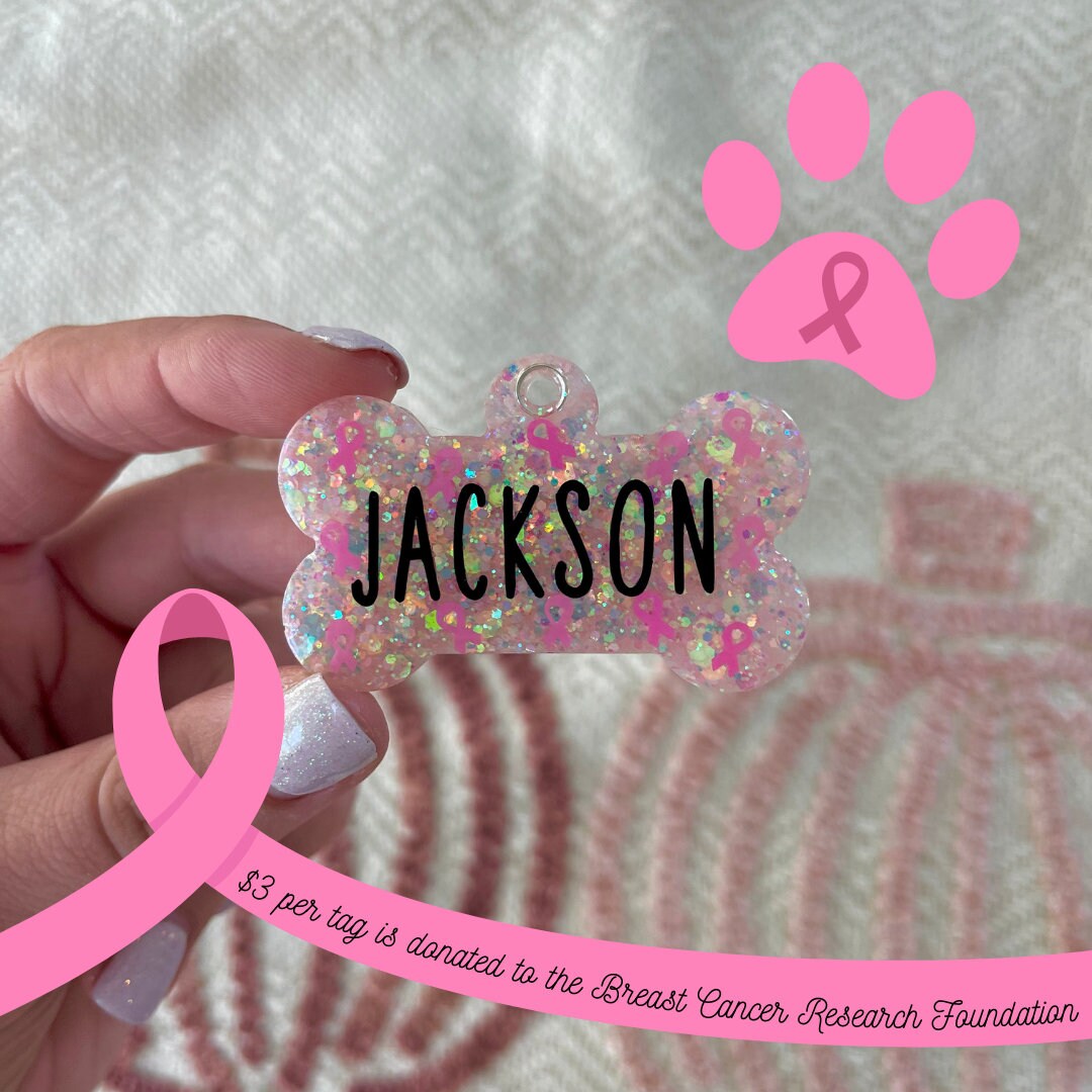Breast Cancer Fundraiser Pet Tags - Etsy