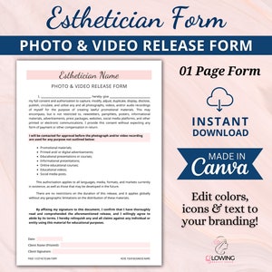 Photo and Video Release Form, Fat Dissolve, Body Sculpting, Body ...