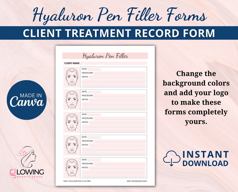 Hyaluron Pen Consent Form, Hyaluron Pen Filler Forms, Lip Filler ...