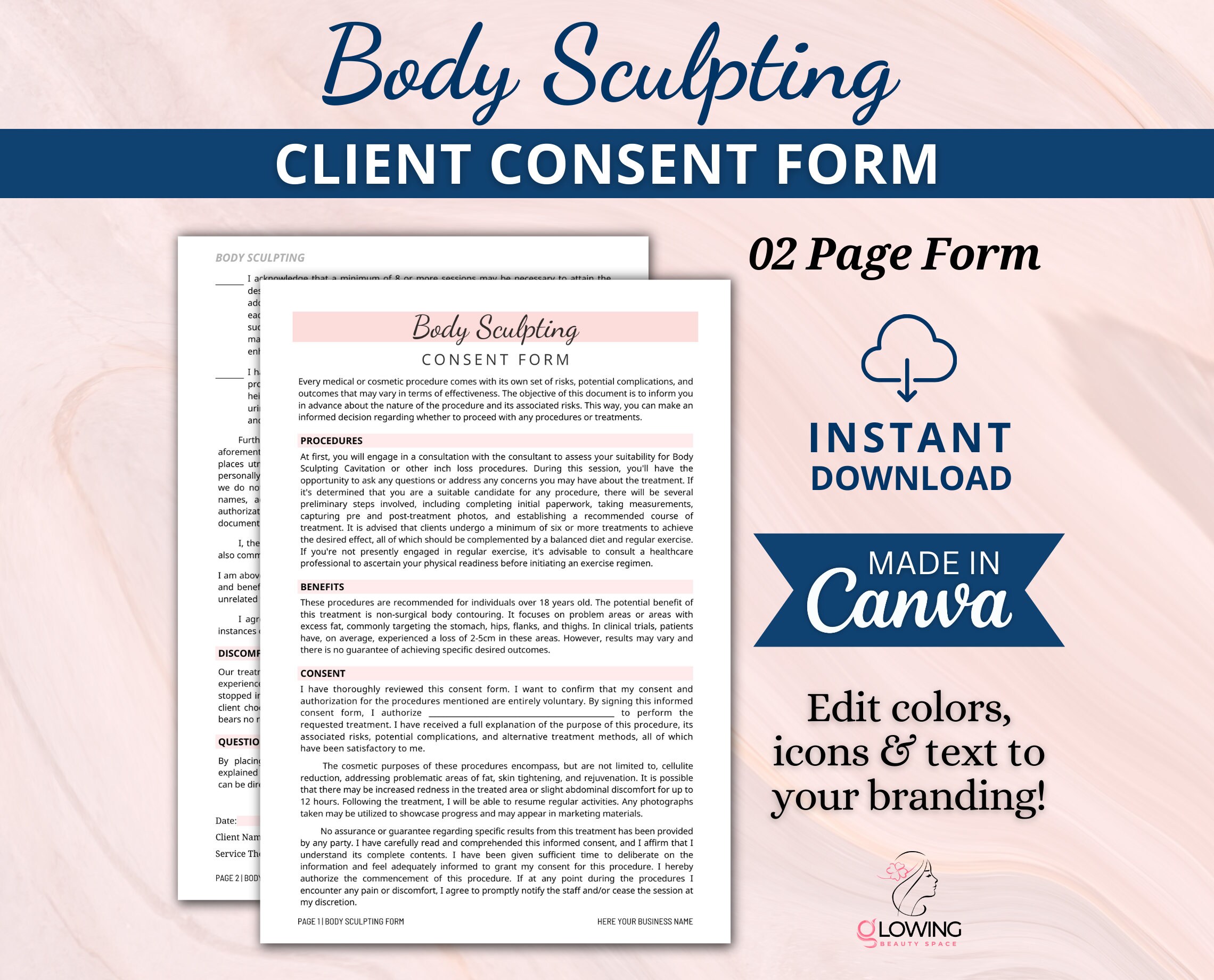 Editable Body Sculpting Consent Form, Body Contouring Consent Form, Fat ...