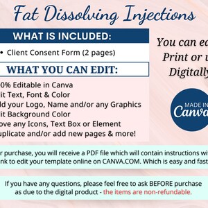 Fat Dissolving Injections Consent Form, Fat Dissolve Consent ...