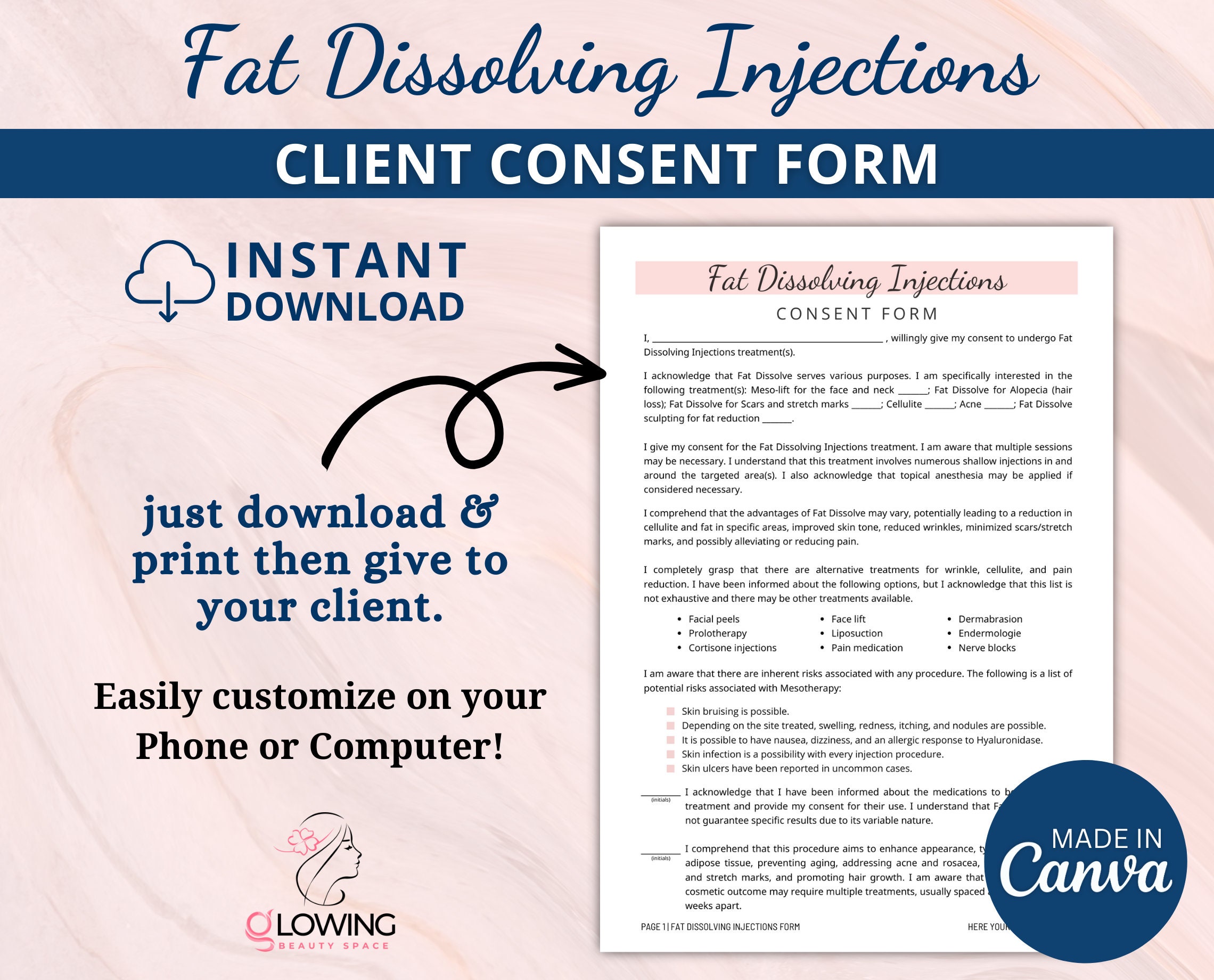 Fat Dissolving Injections Consent Form, Fat Dissolve Consent ...