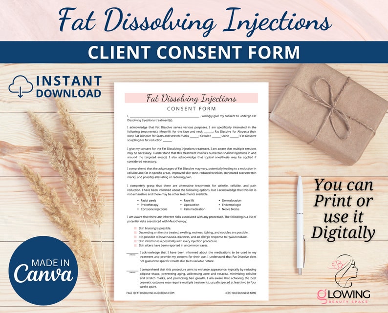 Fat Dissolving Injections Consent Form, Fat Dissolve Consent ...