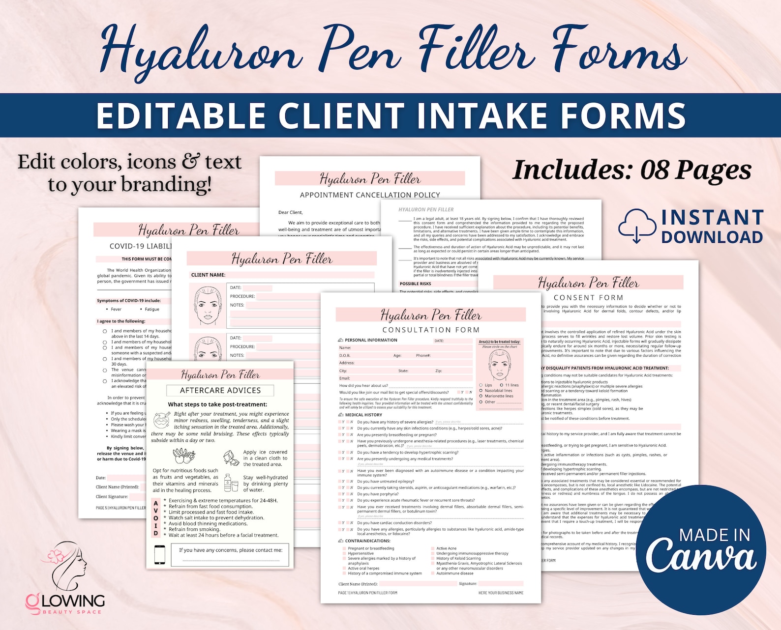 Hyaluron Pen Consent Form, Hyaluron Pen Filler Forms, Lip Filler ...