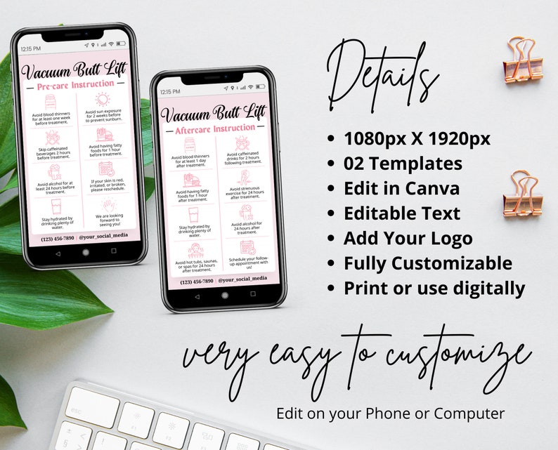 Vacuum Butt Lift Care Templates, Butt Lift Aftercare Guide, Cupping ...
